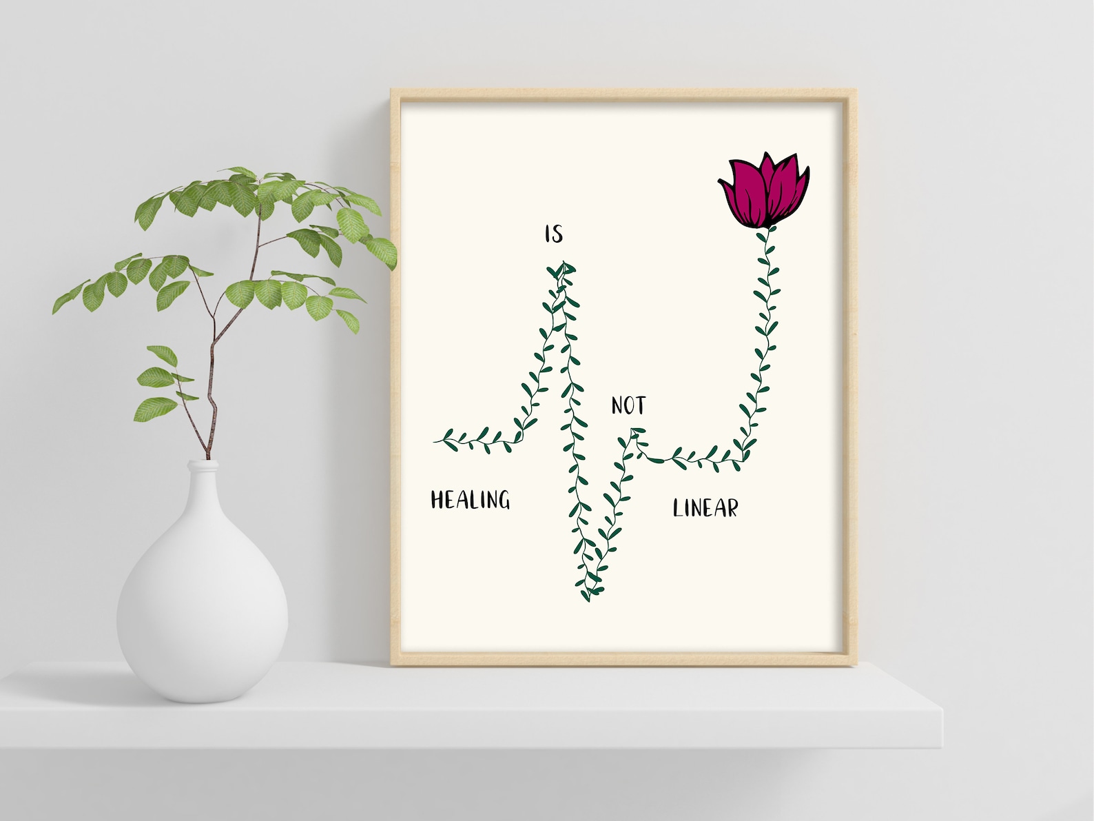 Healing is Not Linear Printable Wall Art Mental Health - Etsy