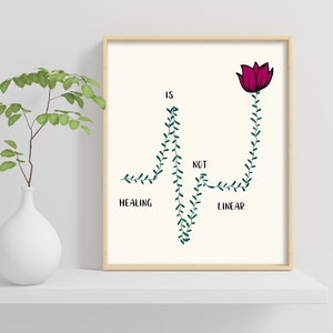 Healing is Not Linear Printable Wall Art, Mental Health Digital Print ...