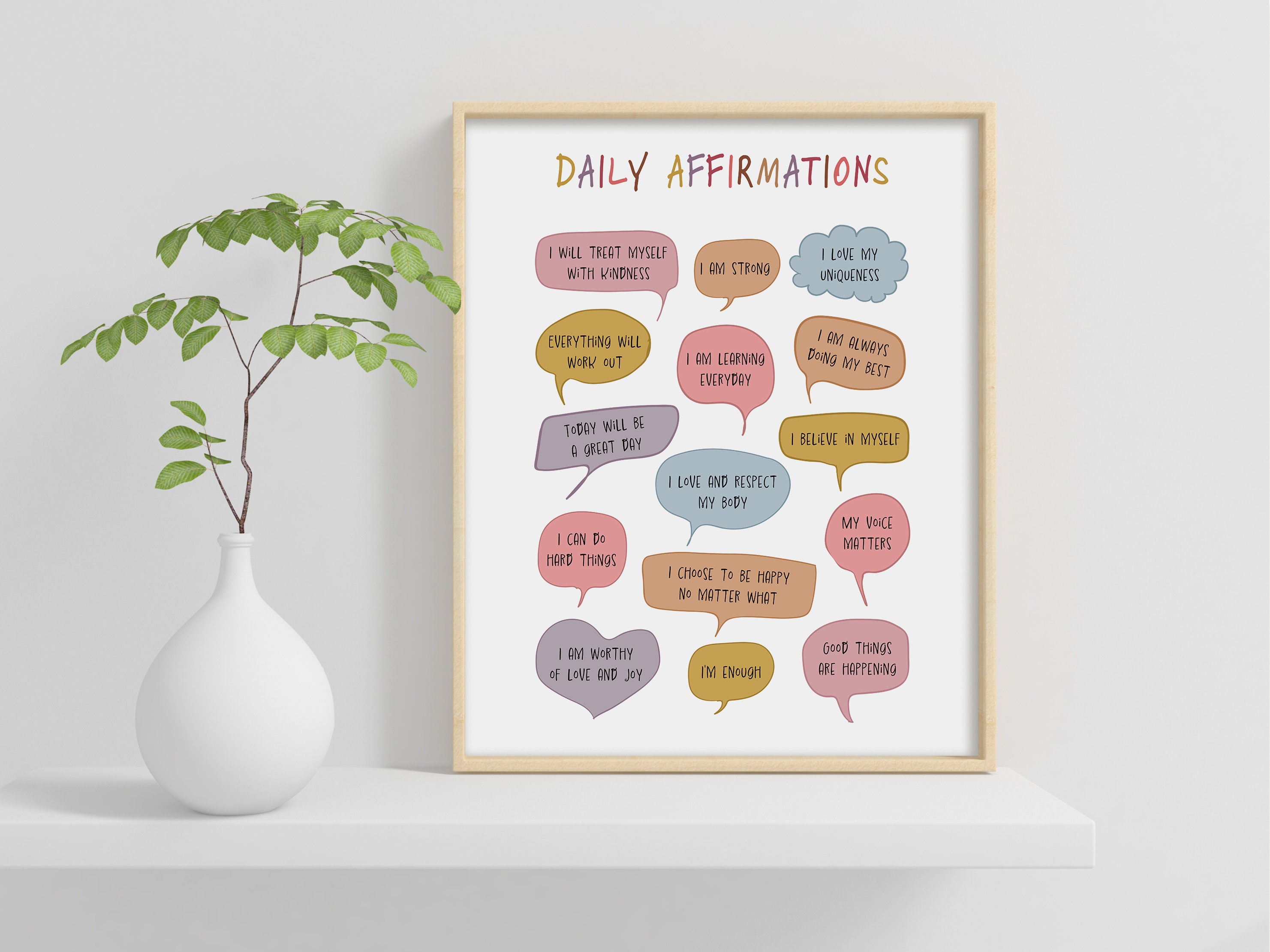 Daily Affirmations Mental Health Poster Therapy Office - Etsy