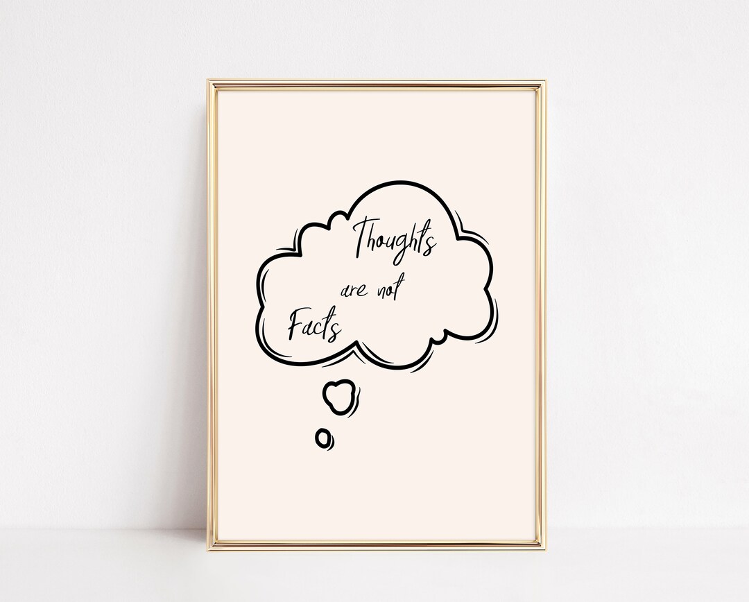 Thoughts Are Not Facts, Mental Health Wall Art, Therapy Office Decor ...