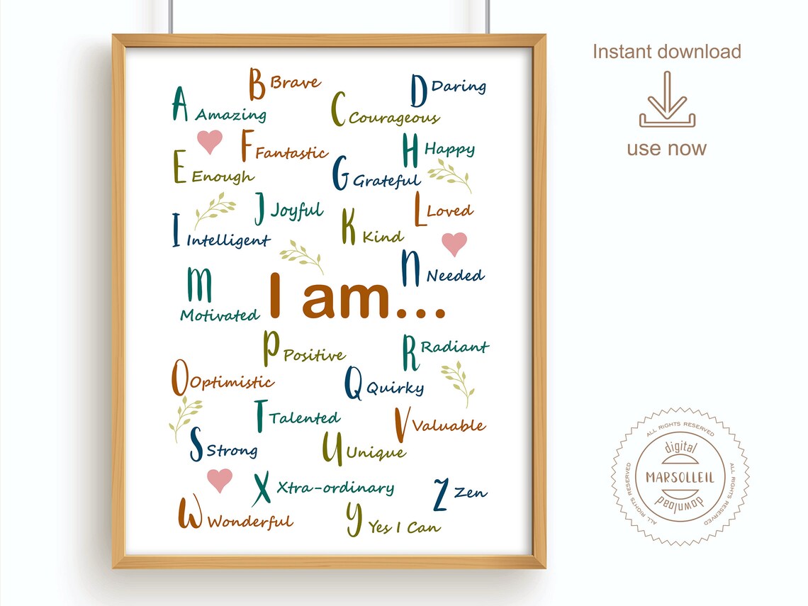 ABC Affirmations Classroom Posters School Psychologist - Etsy