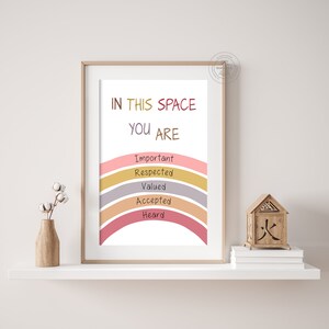 Safe Space Poster Therapy Office Decor School Social Work - Etsy