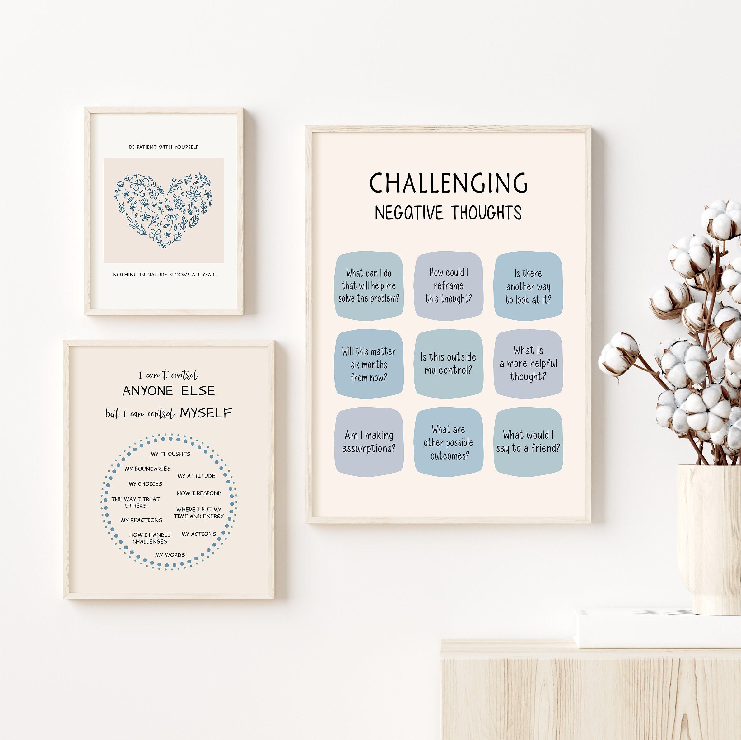 25 Mental Health Posters for Therapy Office, Set of Psychology Prints ...