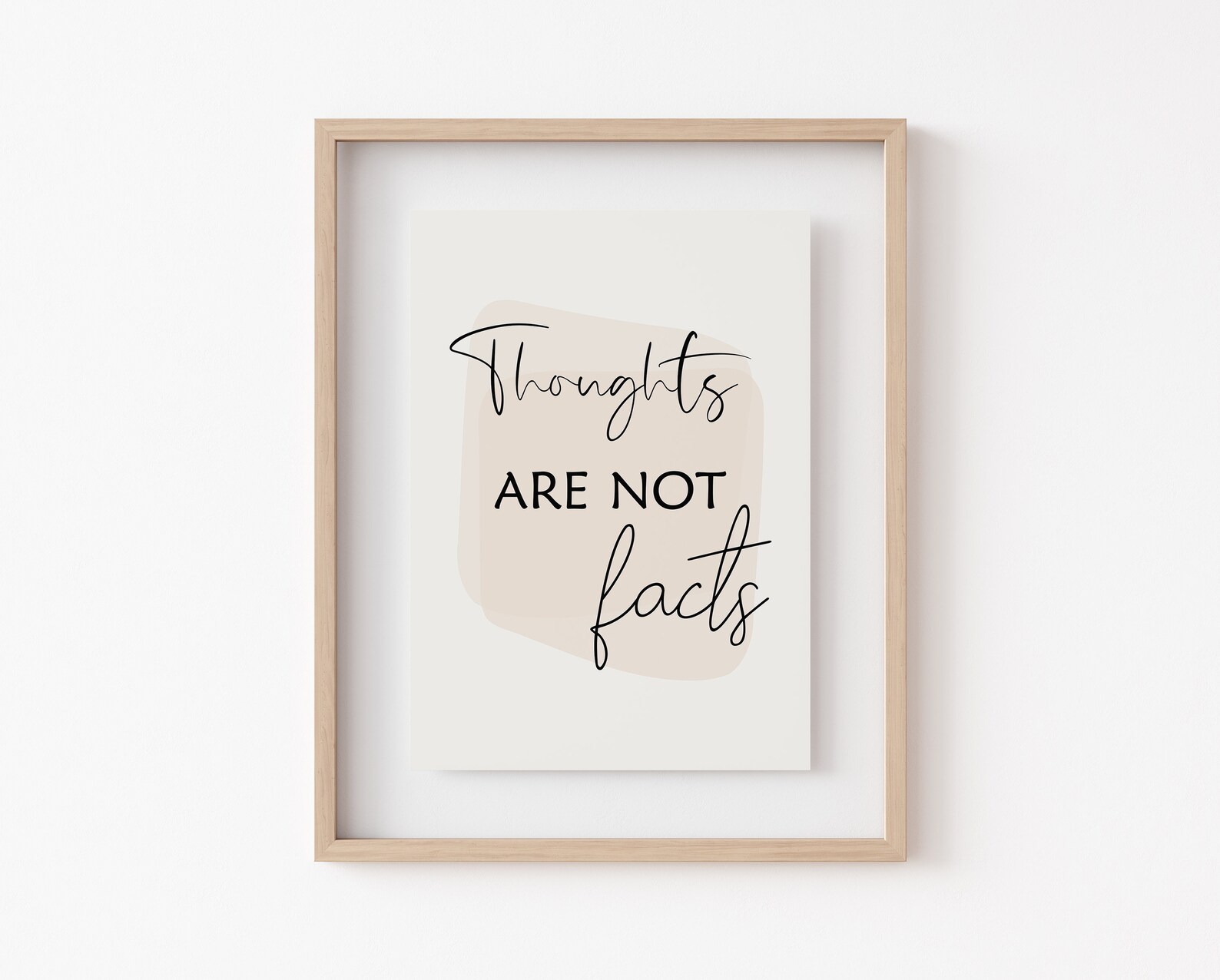 Thoughts Are Not Facts Poster, Mental Health Wall Art, Therapy Office ...