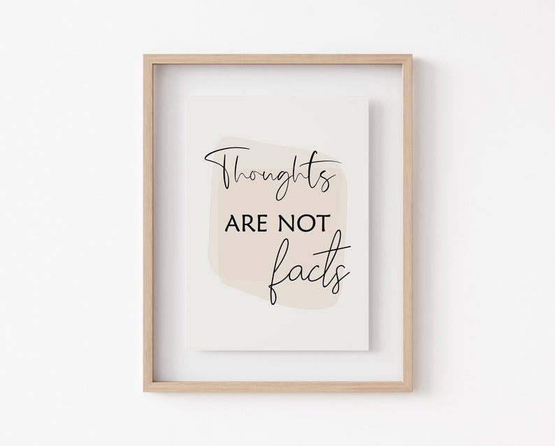 Thoughts Are Not Facts Poster Mental Health Wall Art Therapy - Etsy