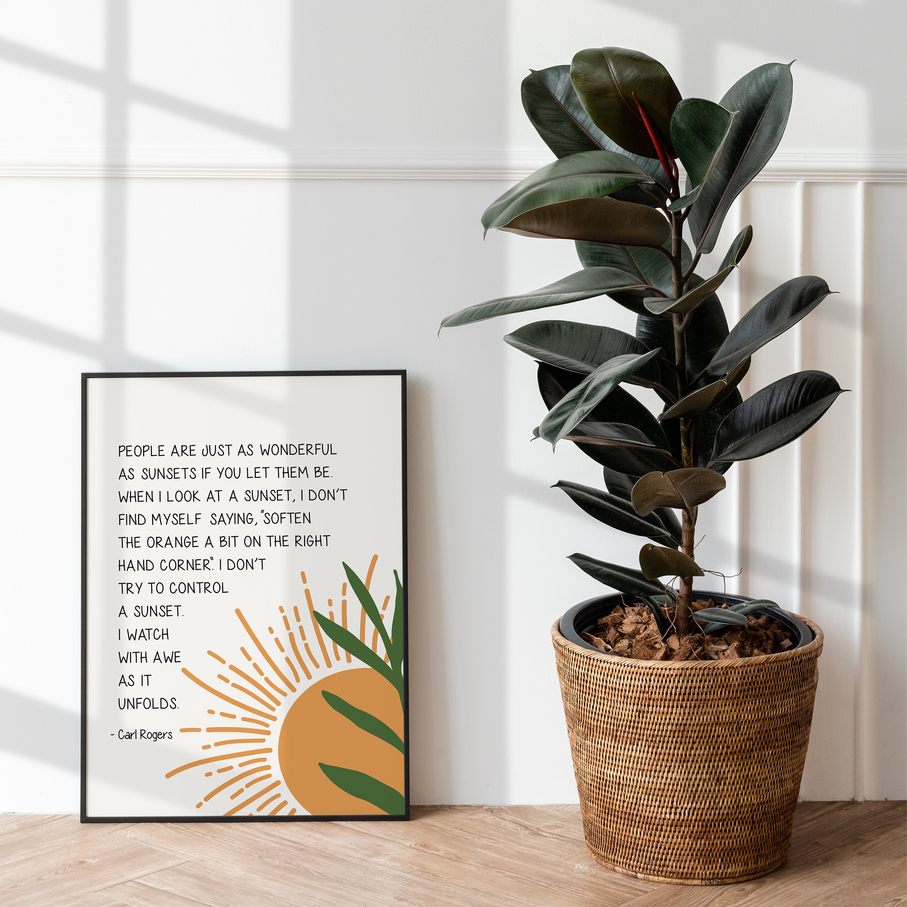 Carl Rogers Sunset Quote Printable, Psychology Wall Art Print, Mental ...