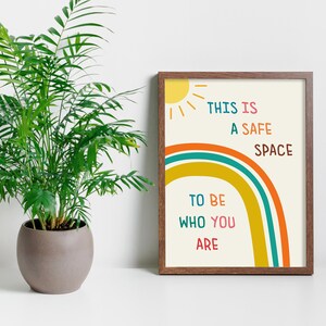 Safe Space Poster, Therapy Office Decor, Calm Corner, School Social ...