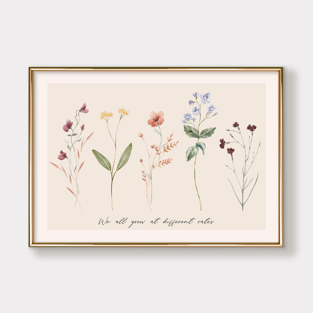 Mental Health Poster, We All Grow at Different Rates, Printable Wall ...