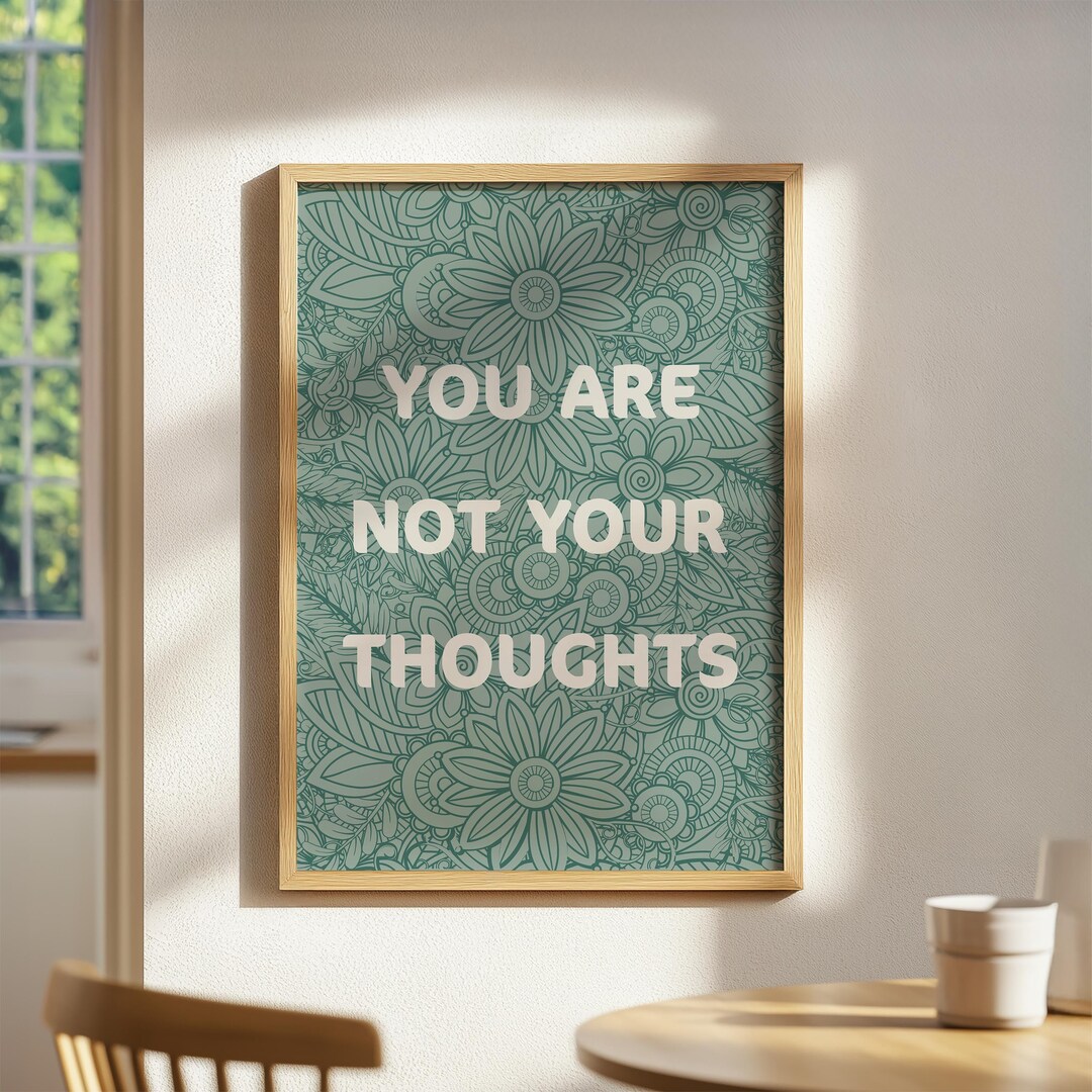 You Are Not Your Thoughts Printable, Mental Health Print for Therapy ...