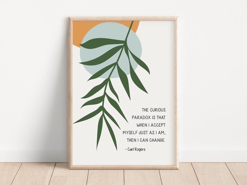 Carl Rogers Paradox Print, Carl Rogers Quote Printable, Psychology Wall ...