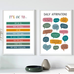 Set of 20 Prints for Therapy Office, Mental Health Poster Bundle ...