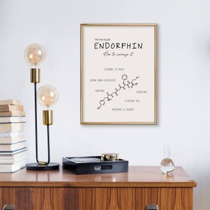 Endorphin Poster, Happy Chemicals Wall Art Print, Therapy Office Decor ...