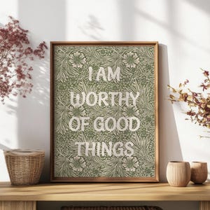 I Am Worthy of Good Things, Mental Health Poster, Things to Remember ...