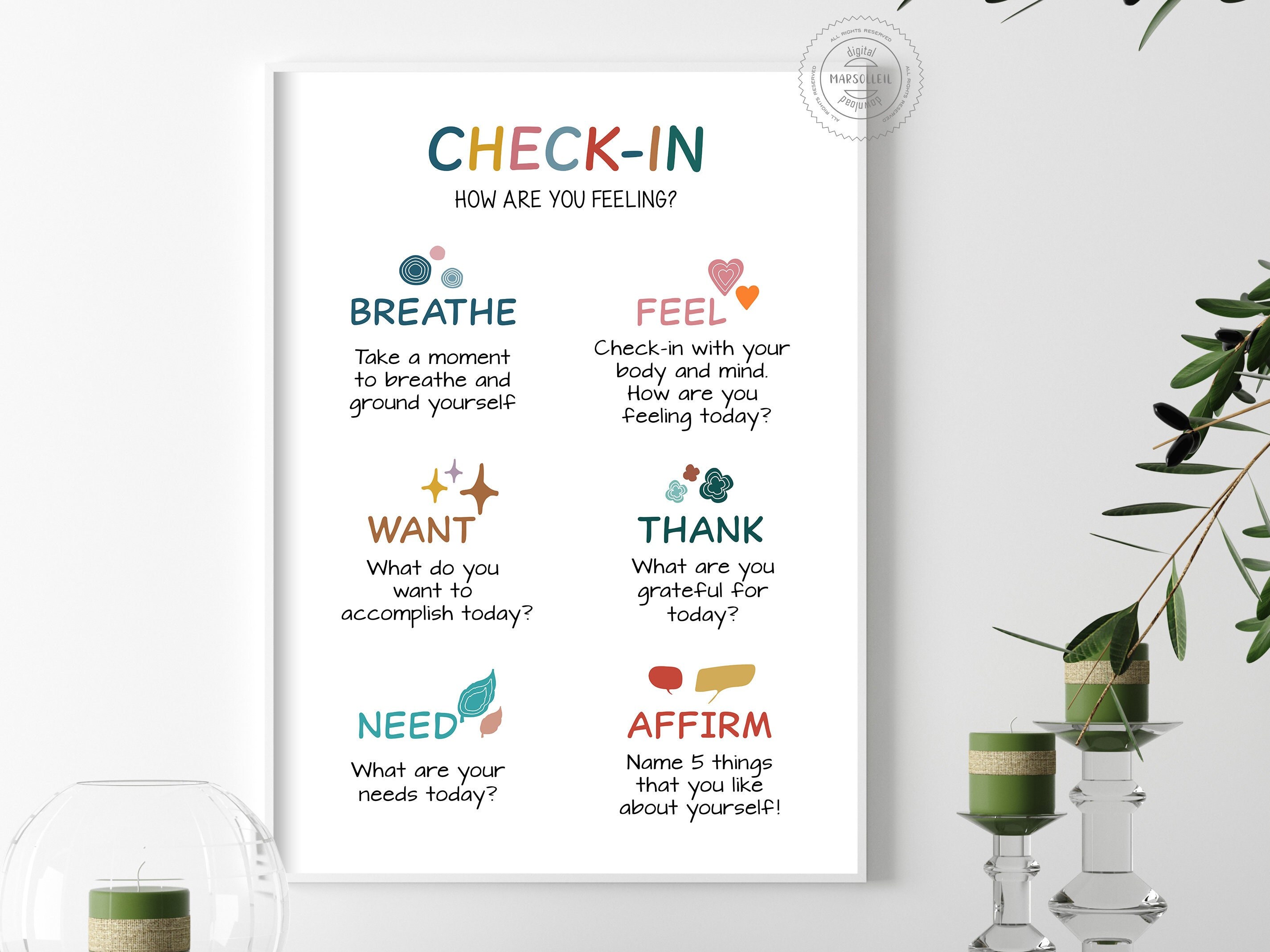 Daily Check-in Poster Daily Checklist Therapy Office Decor - Etsy Australia