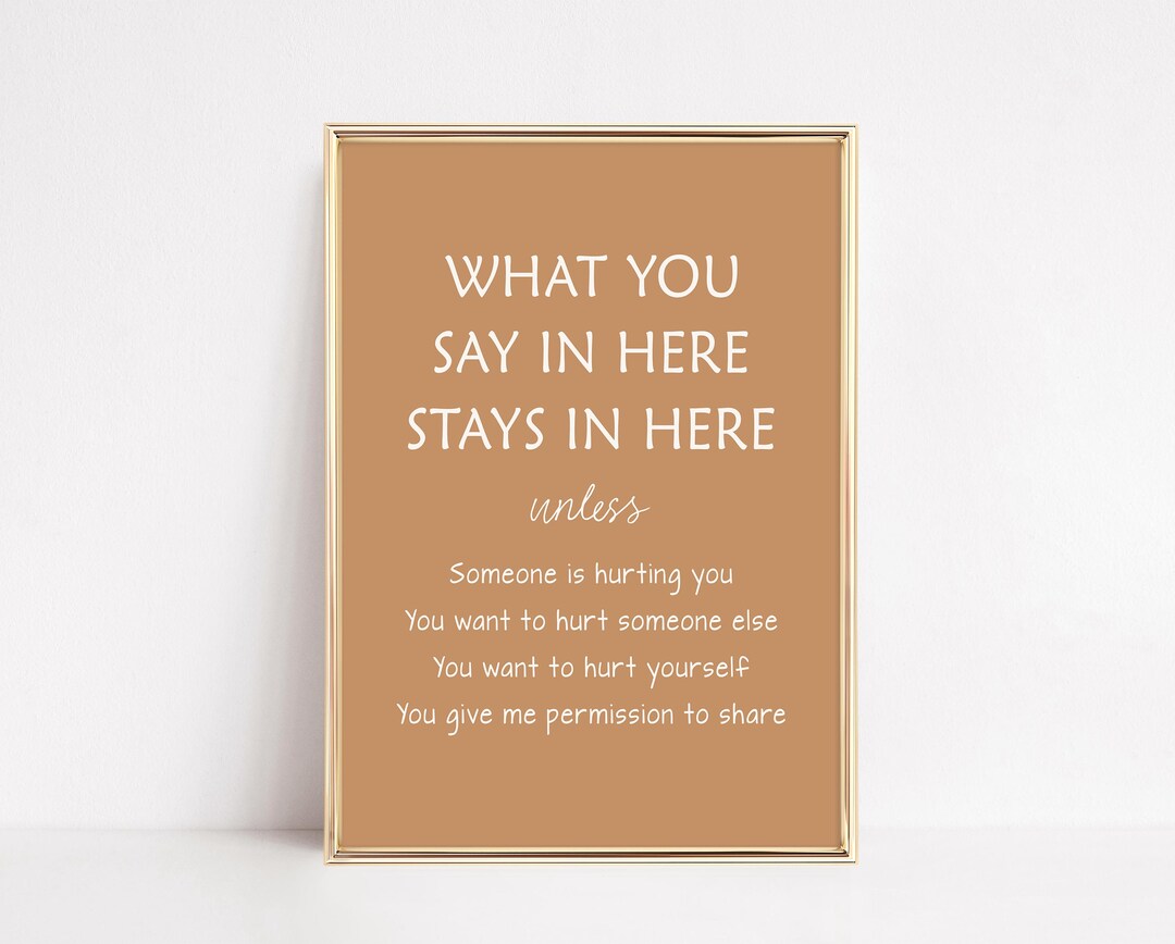 What You Say in Here Stays in Here, Confidentiality Sign, Psychology ...