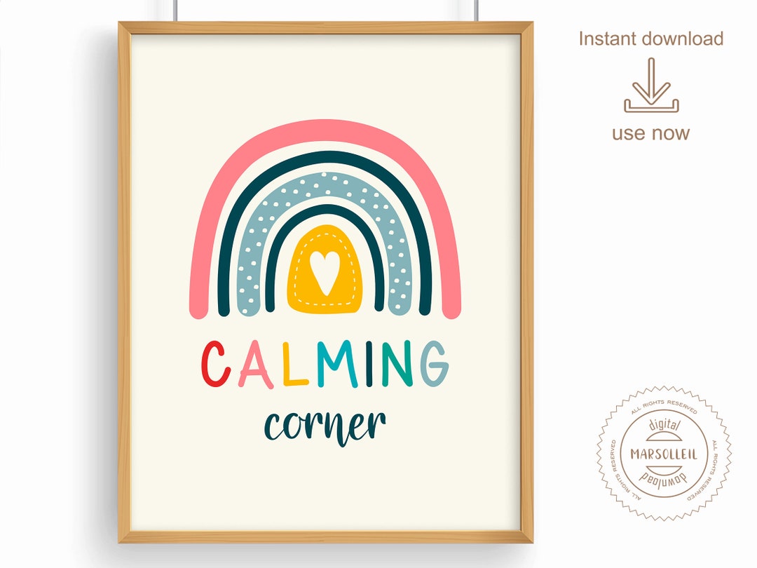 Calm Down Corner Calming Corner Sign Classroom Posters - Etsy