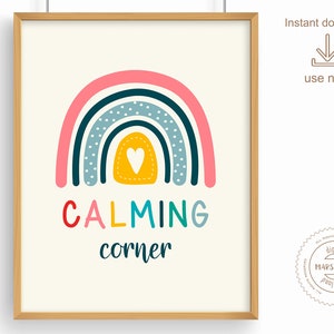 Calm Down Corner, Calming Corner Sign, Classroom Posters, School ...
