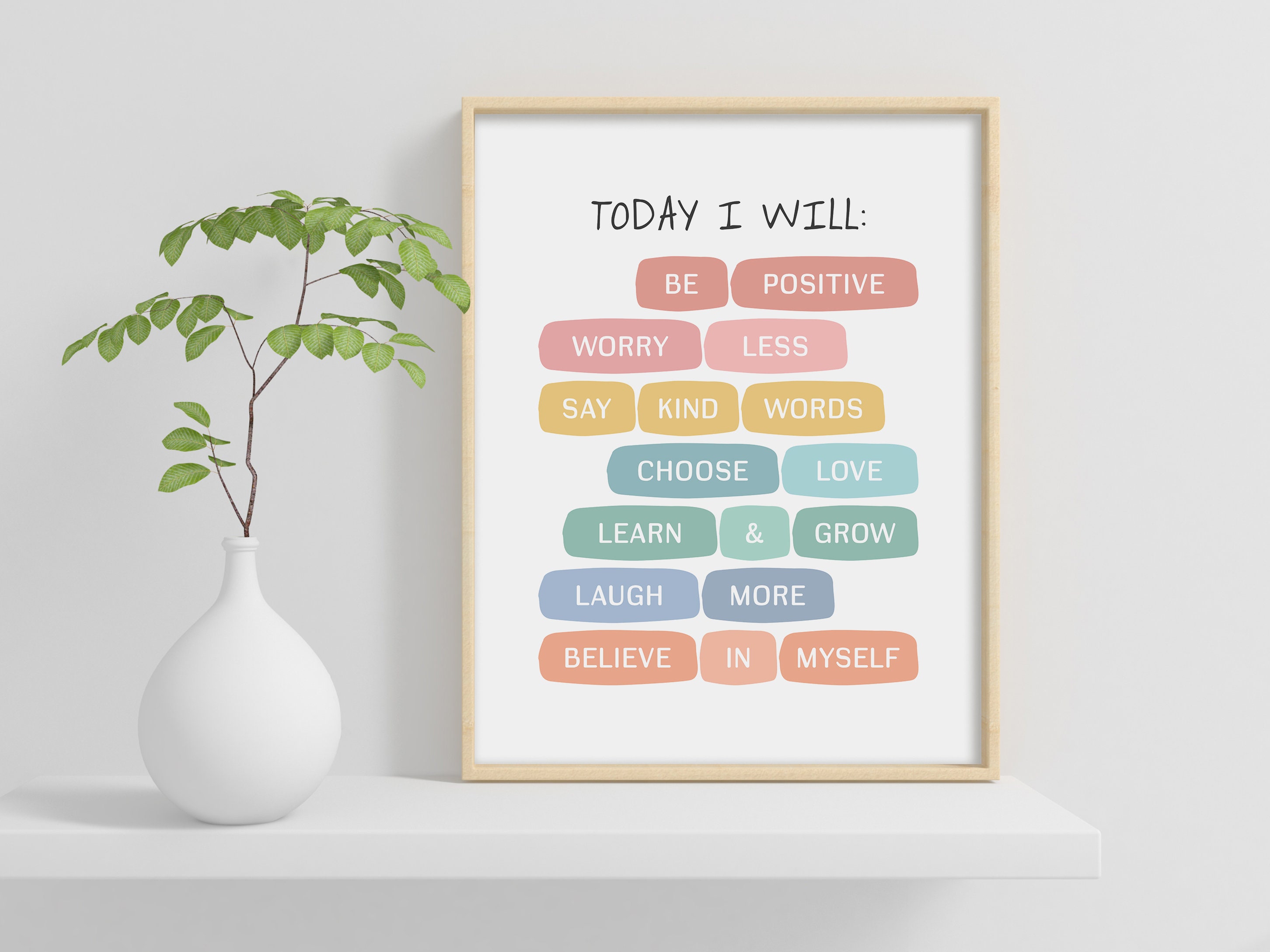 Affirmations Poster, Mental Health Print, Therapy Office Decor ...