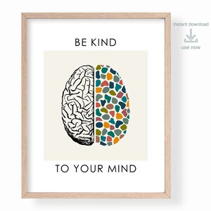 Mental Health Poster, Be Kind to Your Mind, School Psychologist, Calm ...