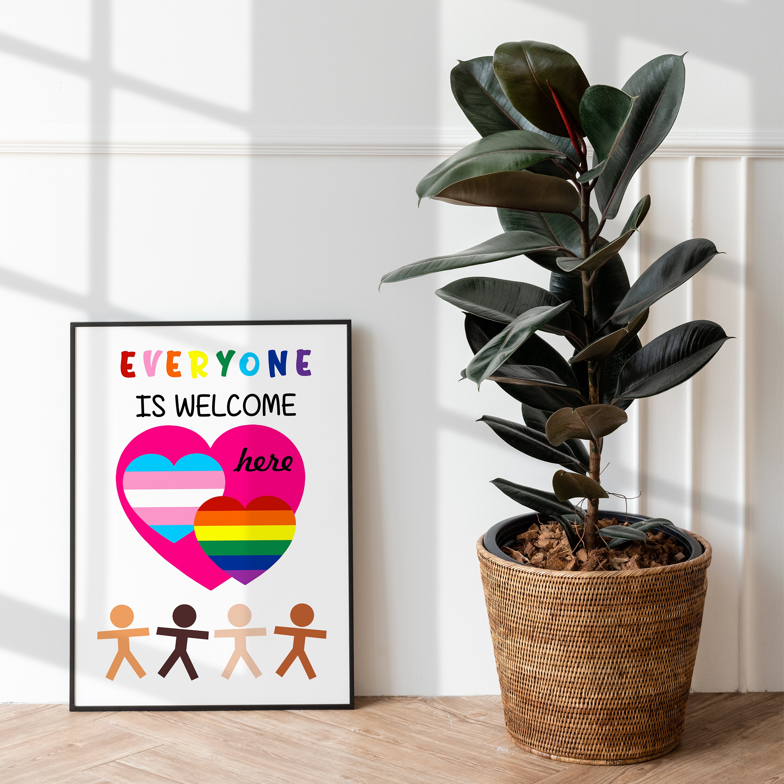 Everyone is Welcome Here Poster, Classroom Decor, Diversity, Inclusion ...