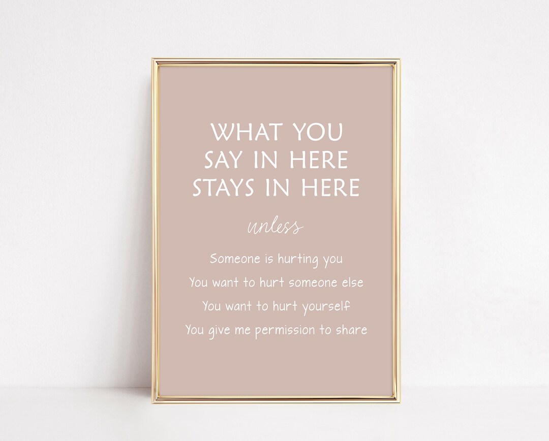 What You Say in Here Stays in Here, Confidentiality Poster, Psychology ...