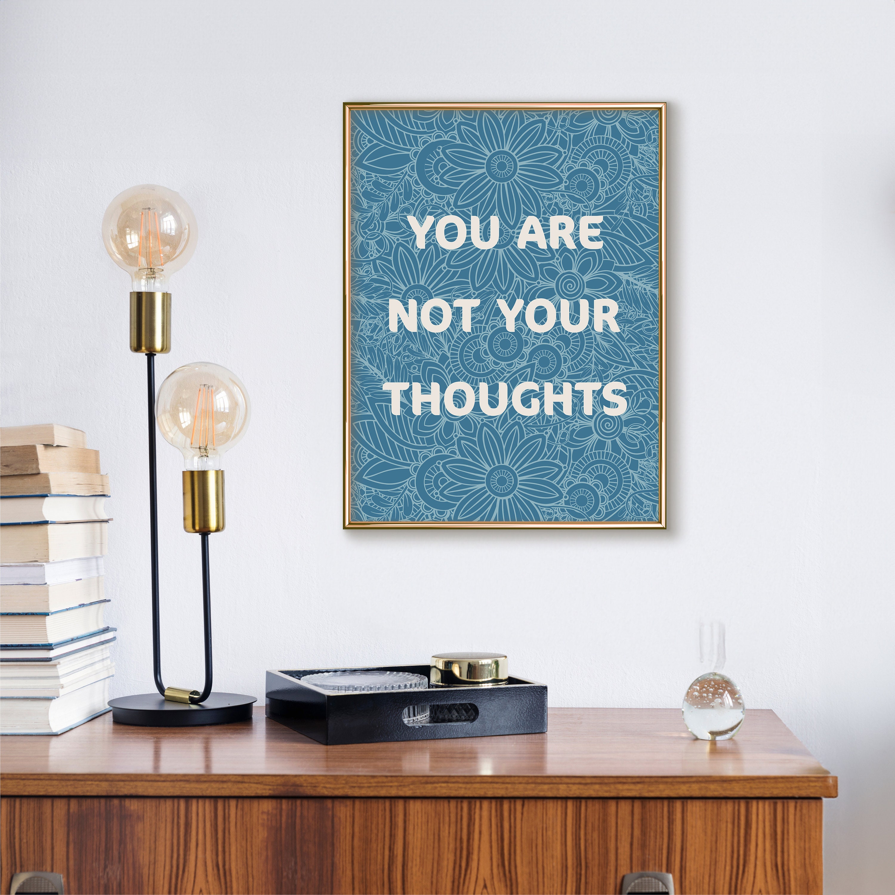 You Are Not Your Thoughts, Mental Health Print, Therapy Office Decor ...