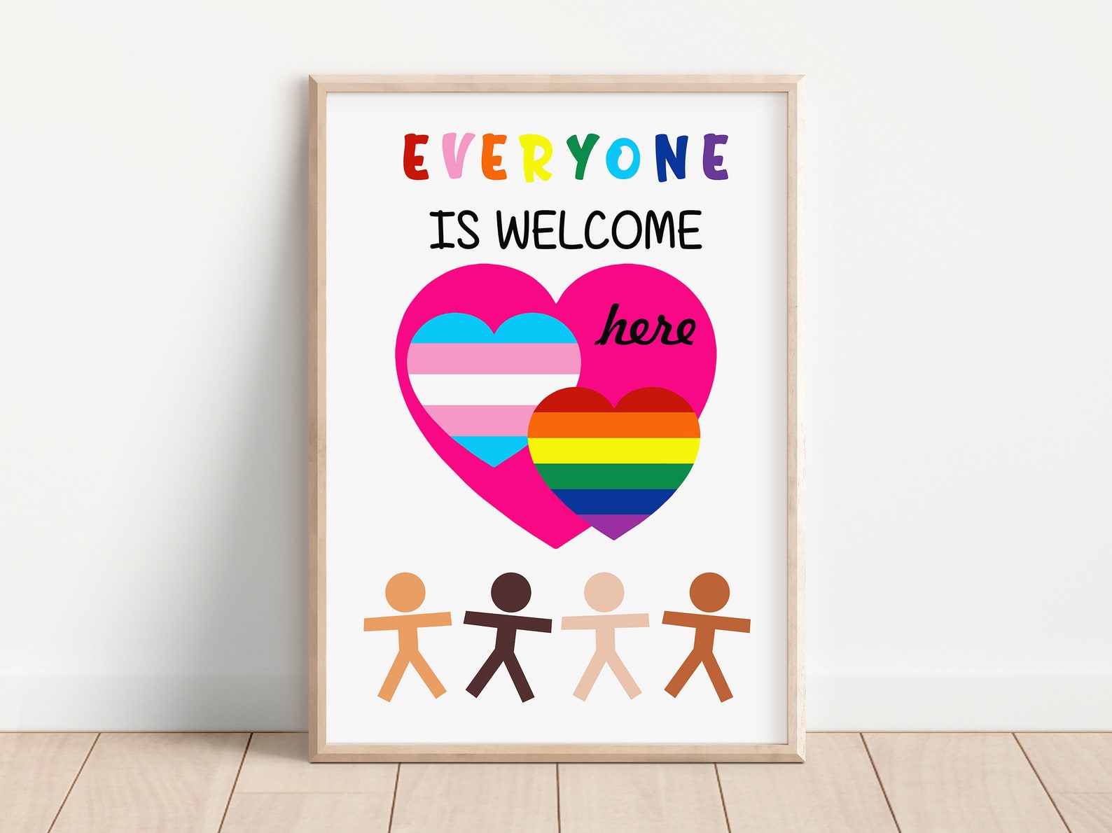 Everyone is Welcome Here Poster, Classroom Decor, Diversity, Inclusion ...