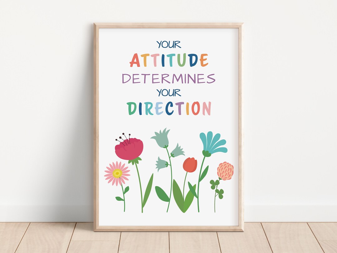 Your Attitude Determines Your Direction, Mental Health Poster, Therapy ...