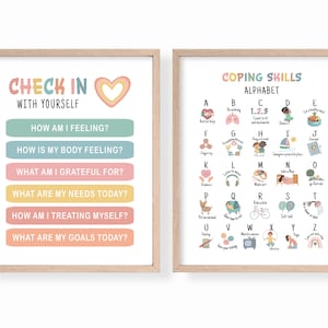 Set of 12 Psychology Posters for Kids, Classroom Bundle, Coping Skills ...