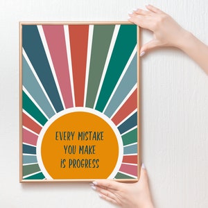 Growth Mindset Poster, Every Mistake You Make is Progress, Classroom ...