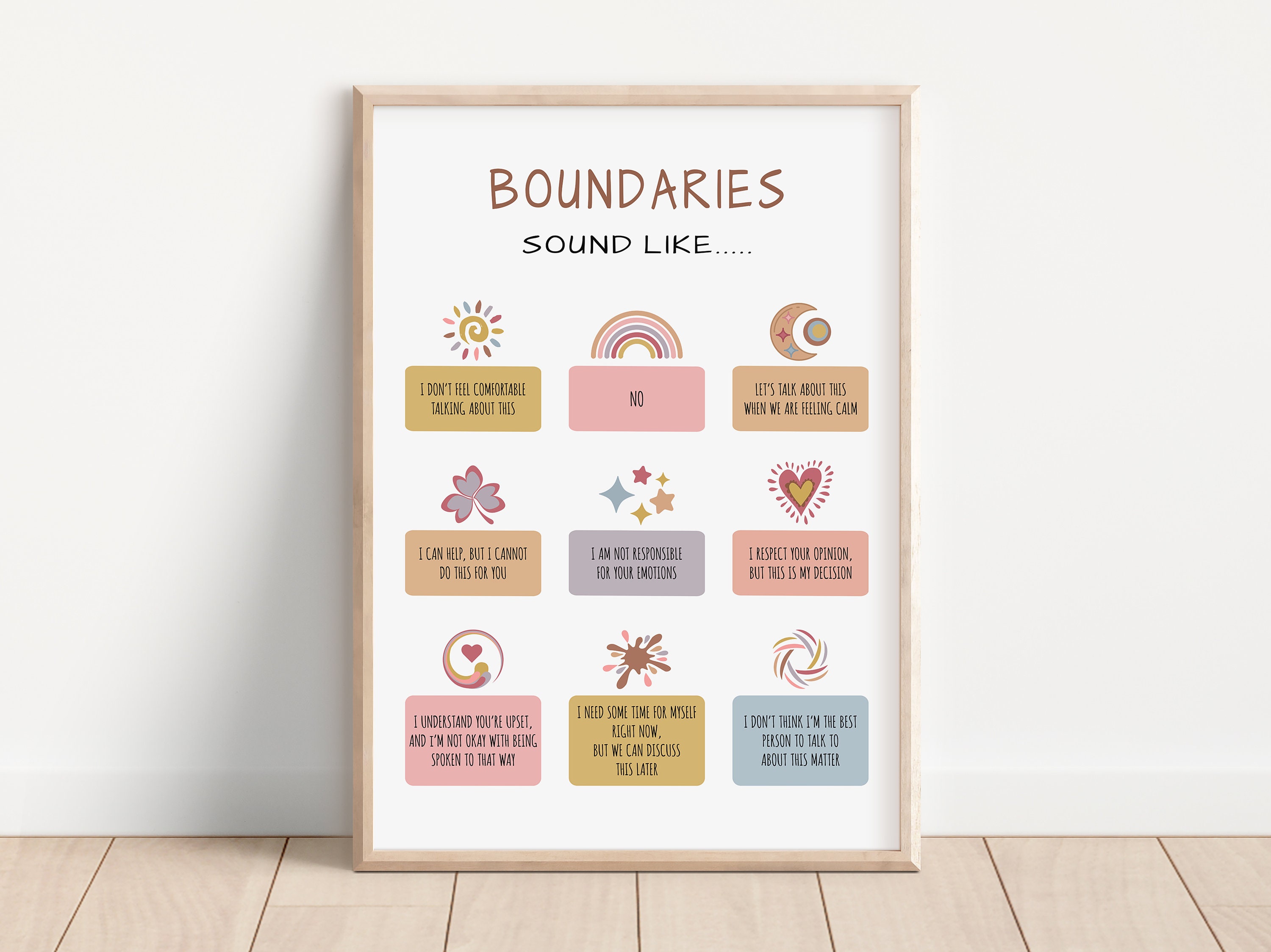 Boundaries Poster Setting Personal Boundaries Therapy Office - Etsy