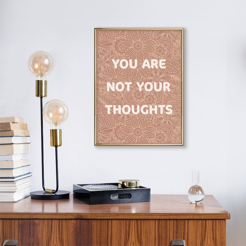 You Are Not Your Thoughts, Mental Health Poster for Therapy Office ...
