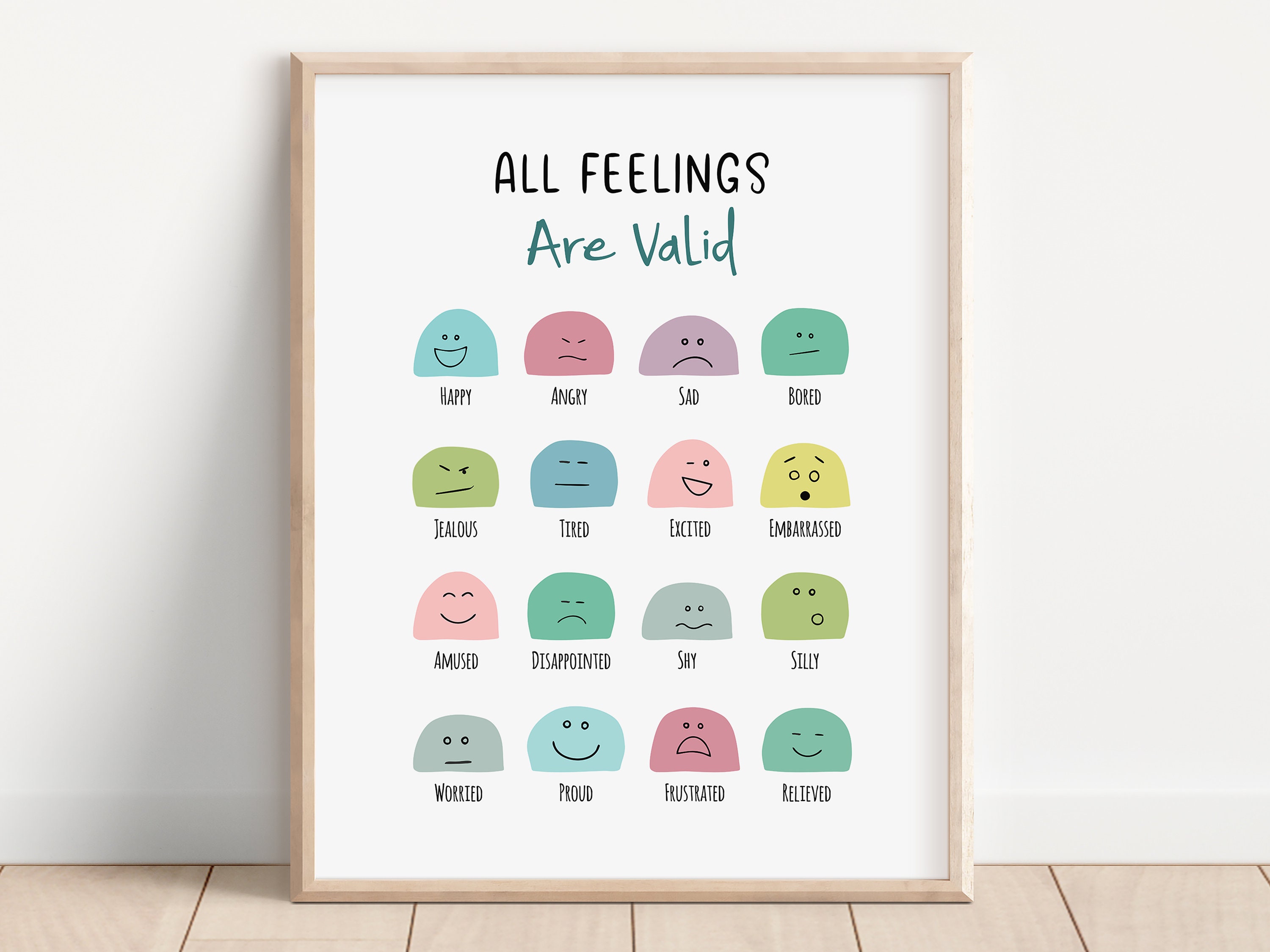All Feelings Are Valid, Therapy Office Decor, Psychology Art, Emotions ...