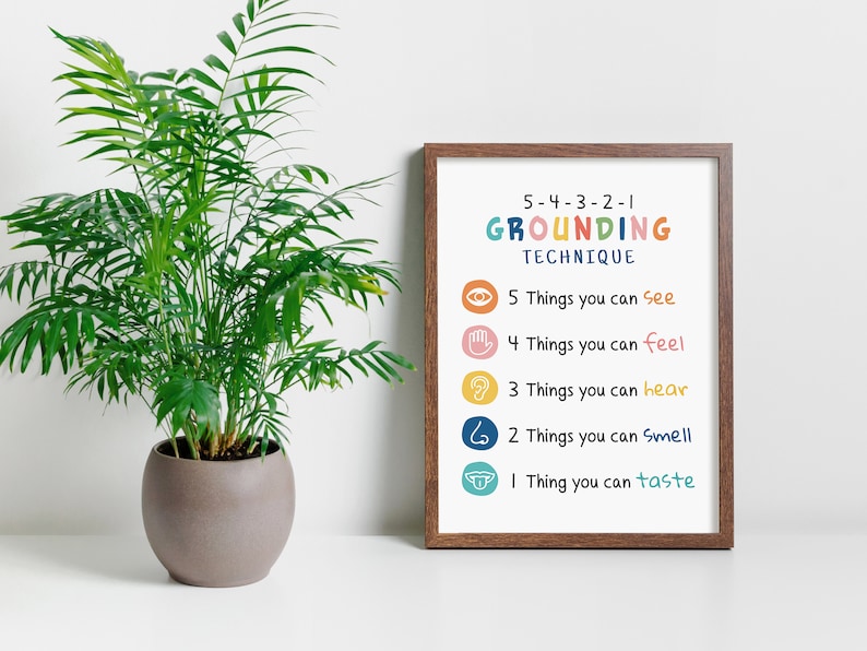 Grounding Technique Anxiety Grounding Poster Calming Corner - Etsy