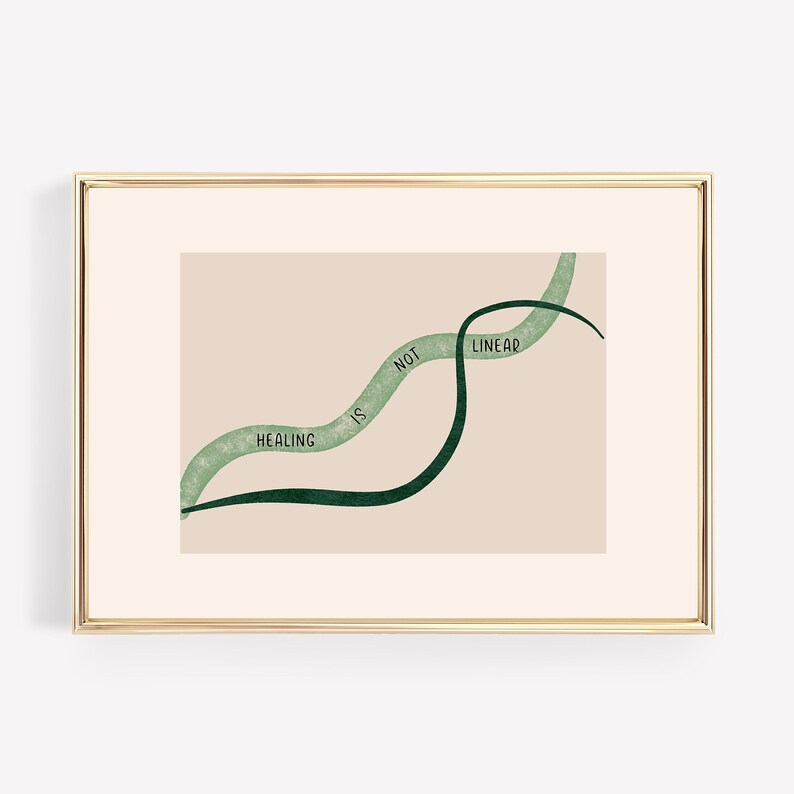 Healing is Not Linear, Mental Health Poster, Healing Printable Wall Art ...