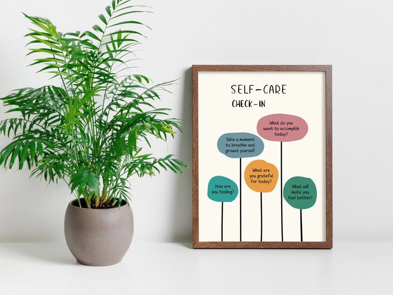 Self Care Check In Daily Checklist Self Care Art Prints - Etsy
