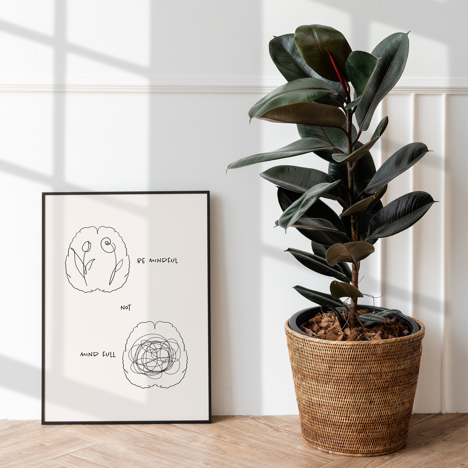Be Mindful Not Mind Full, Mental Health Poster, Meaningful Wall Art ...