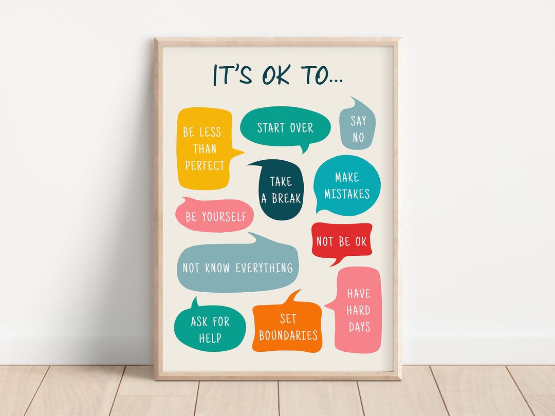 Its OK to Not Be OK, Mental Health Poster, School Counselor, Classroom ...