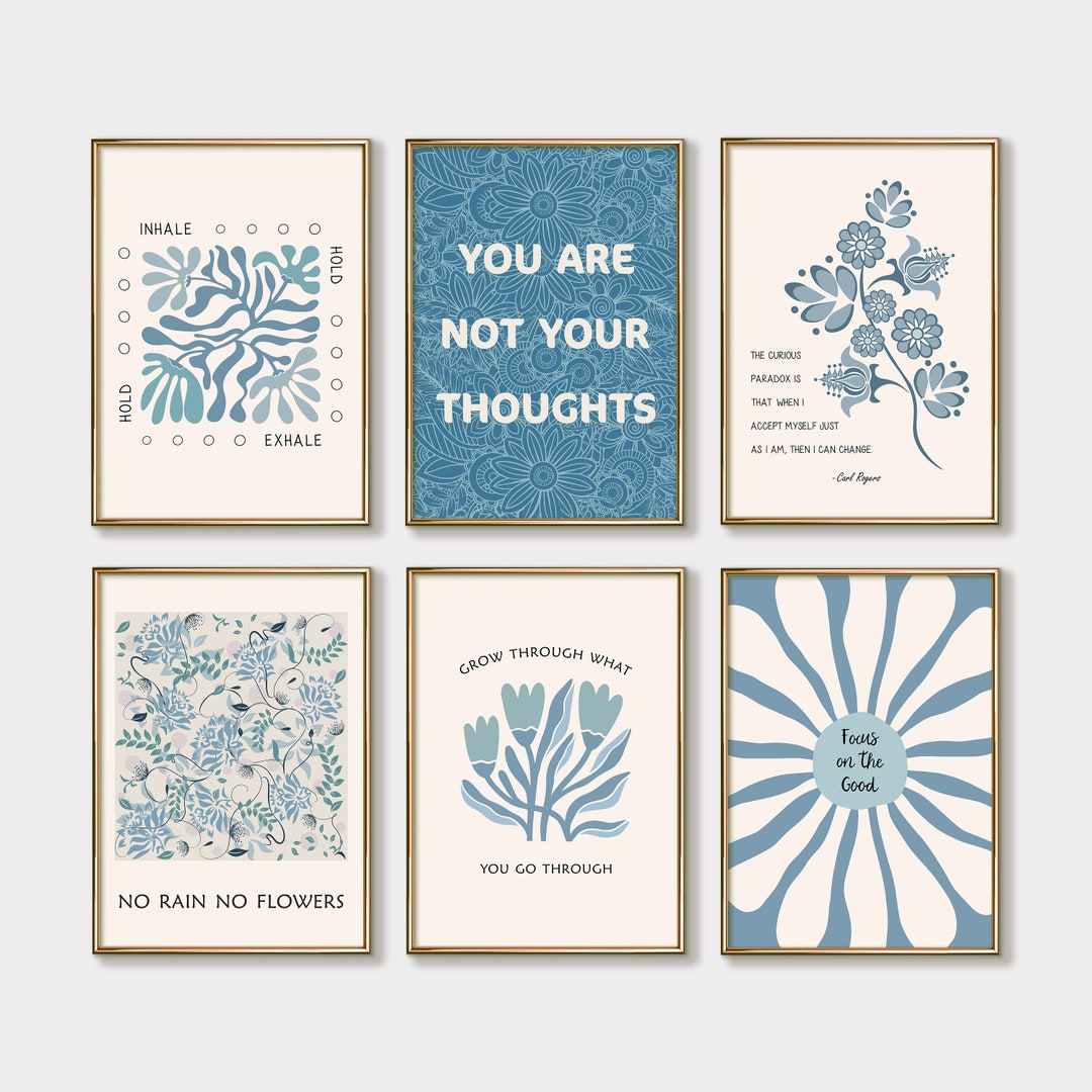Mental Health Prints, Set of 6 Psychology Posters, Printable Wall Art ...