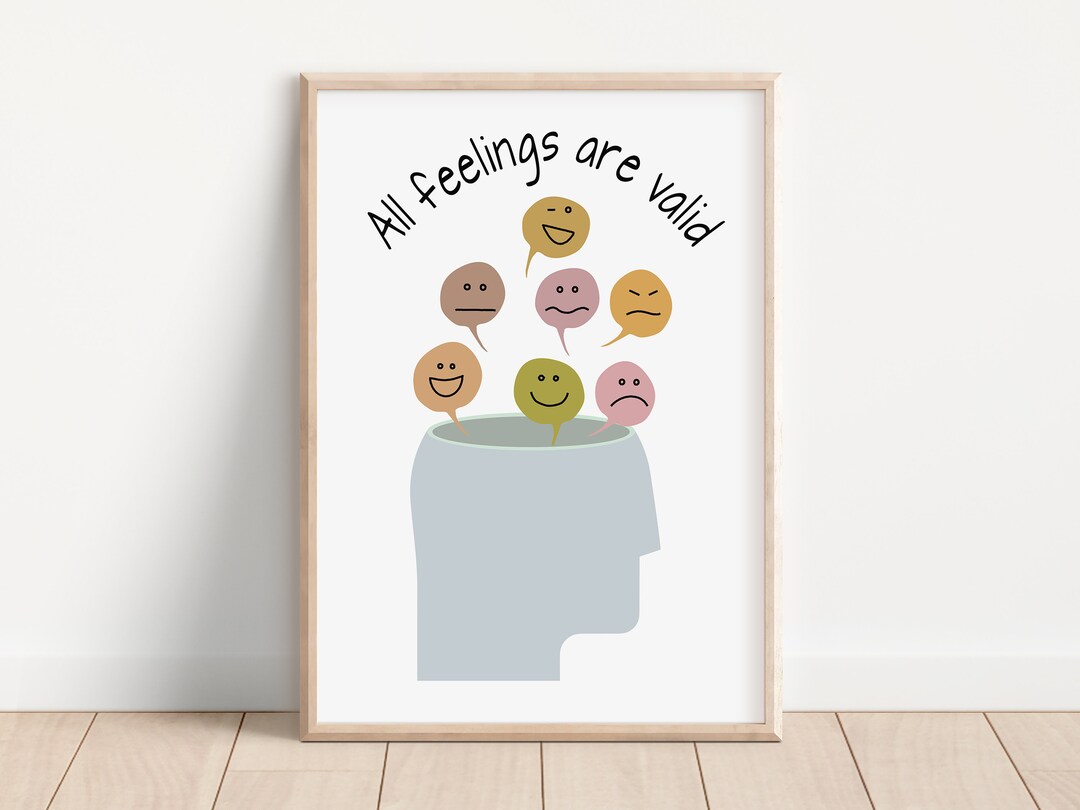 All Feelings Are Valid, Mental Health Poster, Therapy Office Decor ...