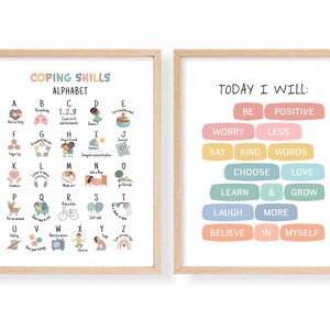 Calming Corner Bundle for Kids, Set of 12 Psychology Posters, Emotional ...