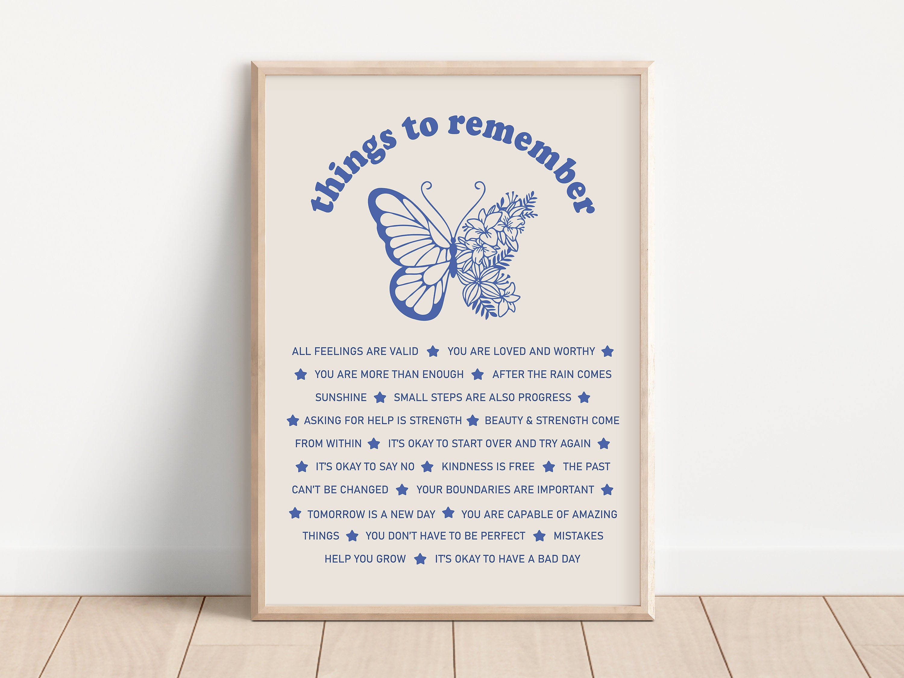 Things to Remember, Mental Health Poster, Positive Affirmations Art ...