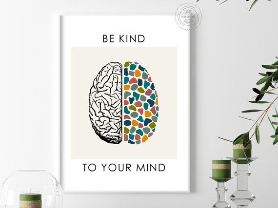 Mental Health Poster Be Kind to Your Mind School - Etsy