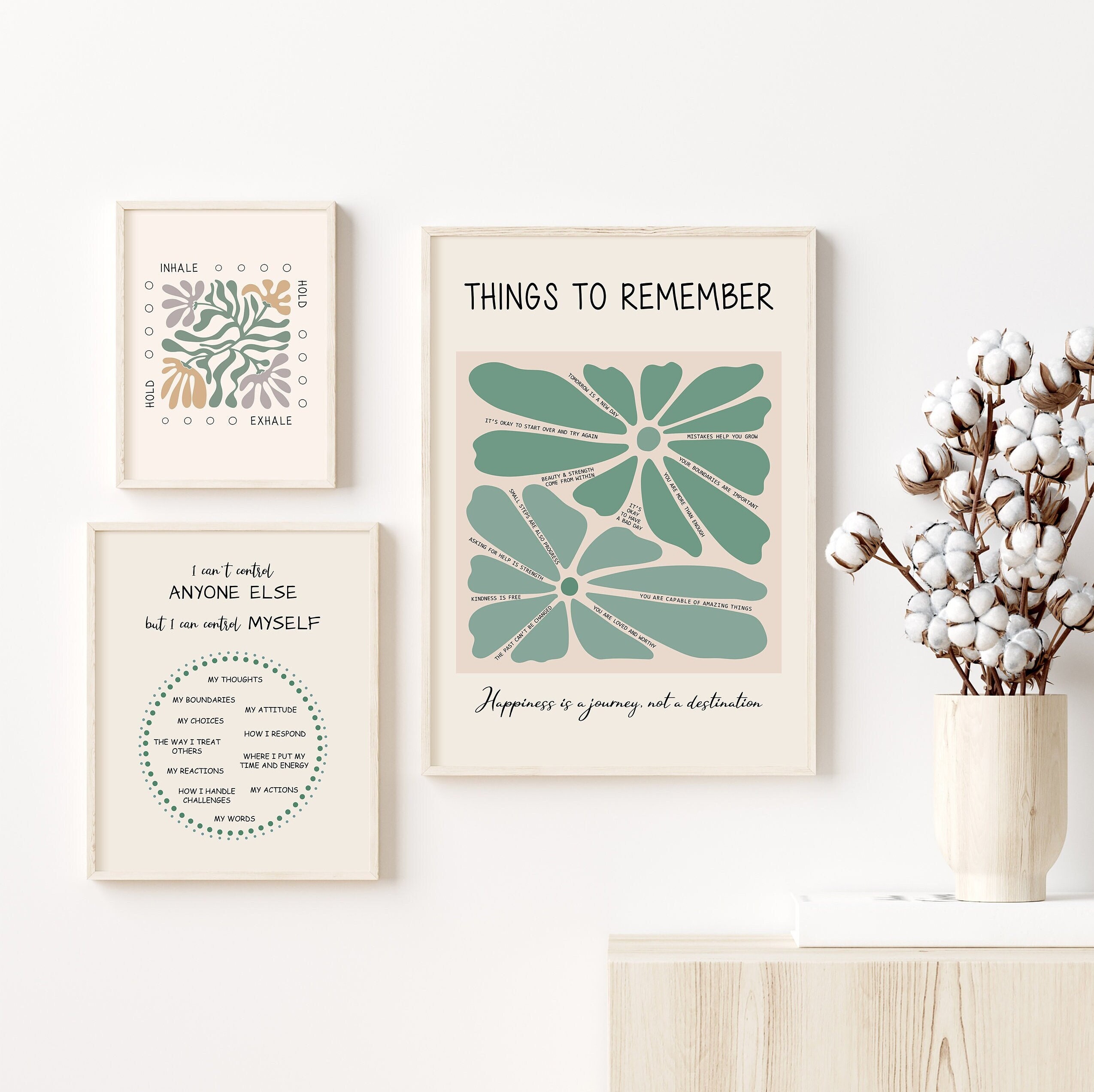 Set of 6 Mental Health Prints for Therapy Office Decor, Psychology ...