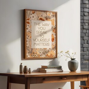 The Way You Speak to Yourself Matters, Vintage Mental Health Poster ...
