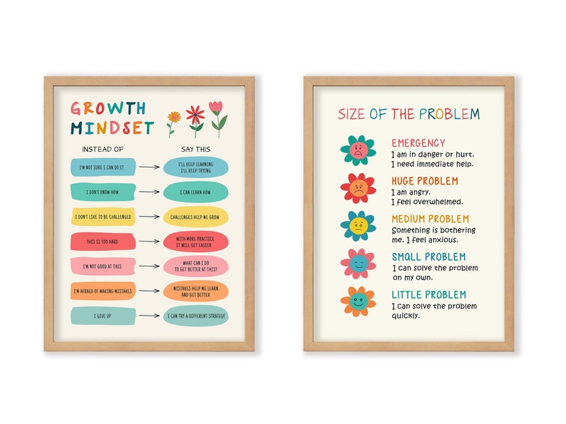 Mental Health Poster Bundle, Calming Corner for Kids, Set of 12 Prints ...