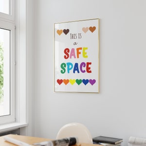 Safe Space Poster, Classroom Decor, Diversity, Inclusion, Therapy ...