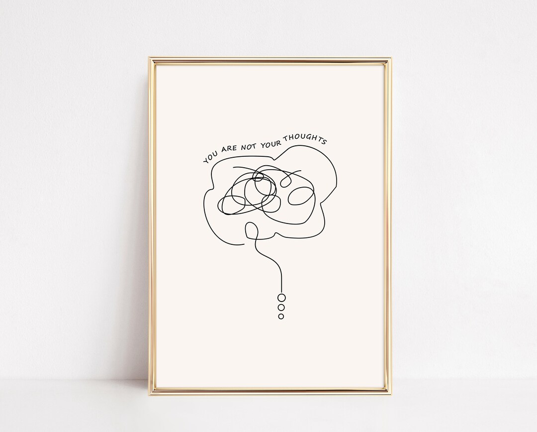 You Are Not Your Thoughts Printable, Mental Health Art Print Black ...