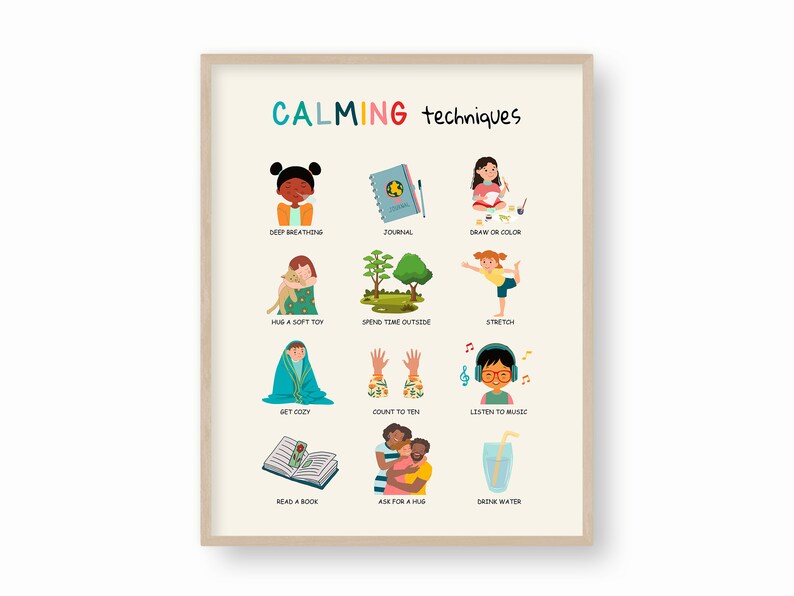 Calming Techniques and Feelings Posters Set of Playroom - Etsy