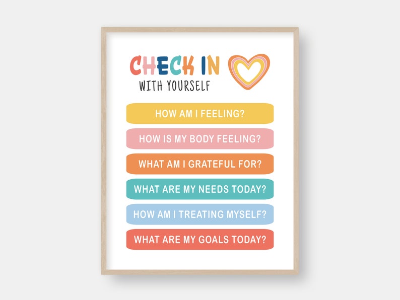 Check in With Yourself Poster Mental Health Check In Daily - Etsy